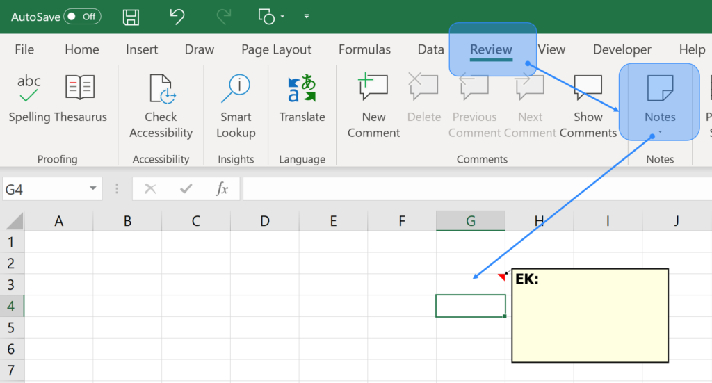 Excel 2019 – Notes vs. Comments - Excel.Az
